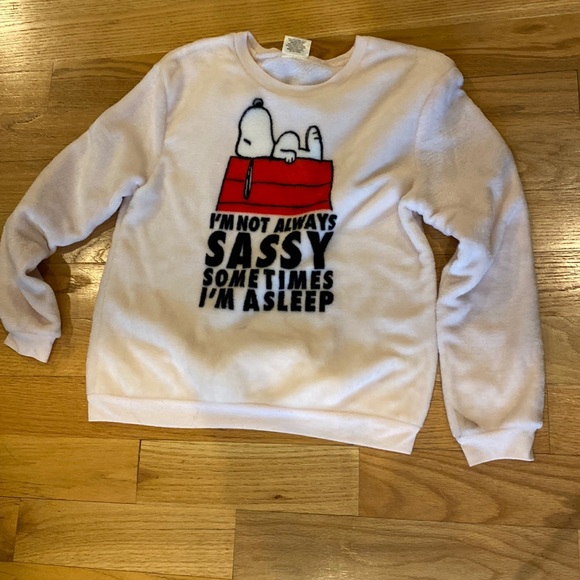 Peanuts | Tops | Peanuts Snoopy Crewneck Fleece | Poshmark